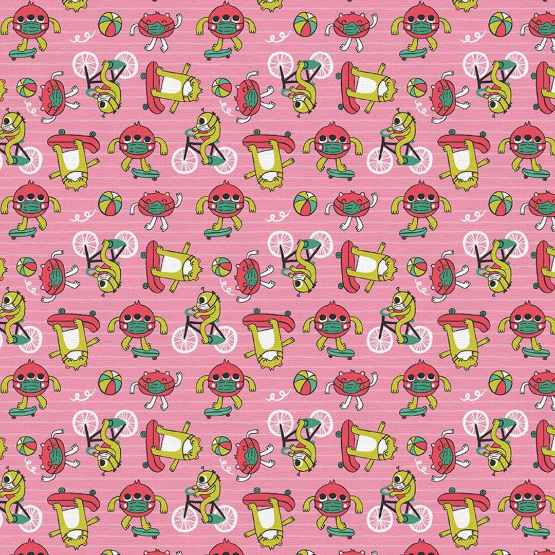 Have Fun Stay Safe Monsters Pink by Paintbrush Studios - Etsy