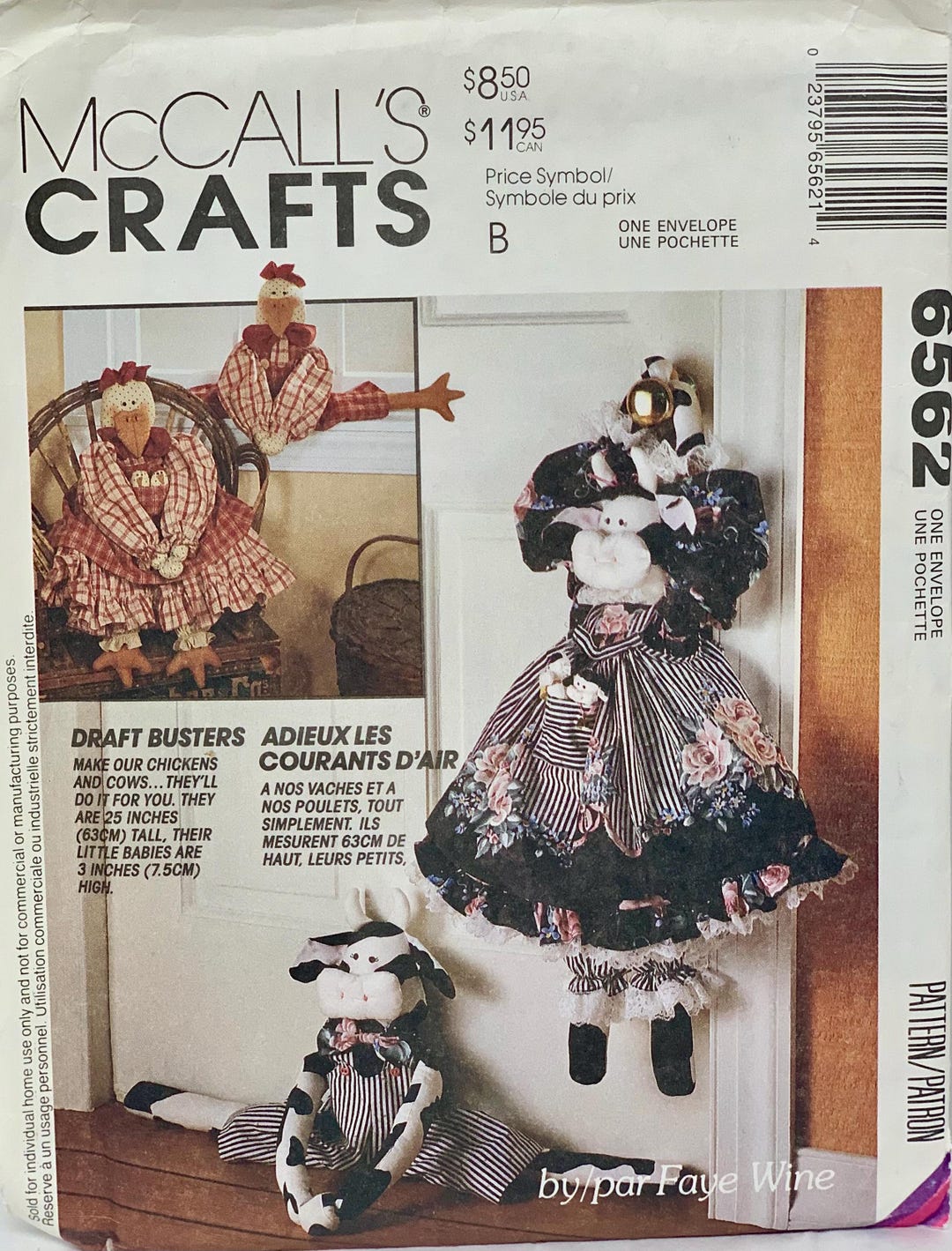 Chicken and Cow Draft Busters Pattern 6562 by Mccall's - Etsy
