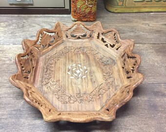 Carved wood tray | Etsy