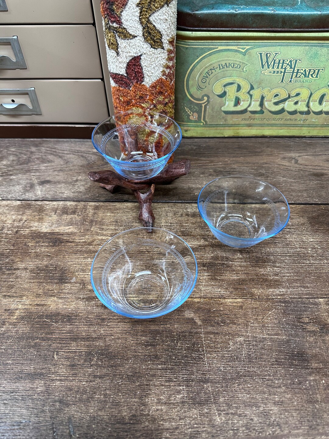 Vintage Fire-king Blue Saphire Blue Bowls Small Dessert Bowls Berry ...