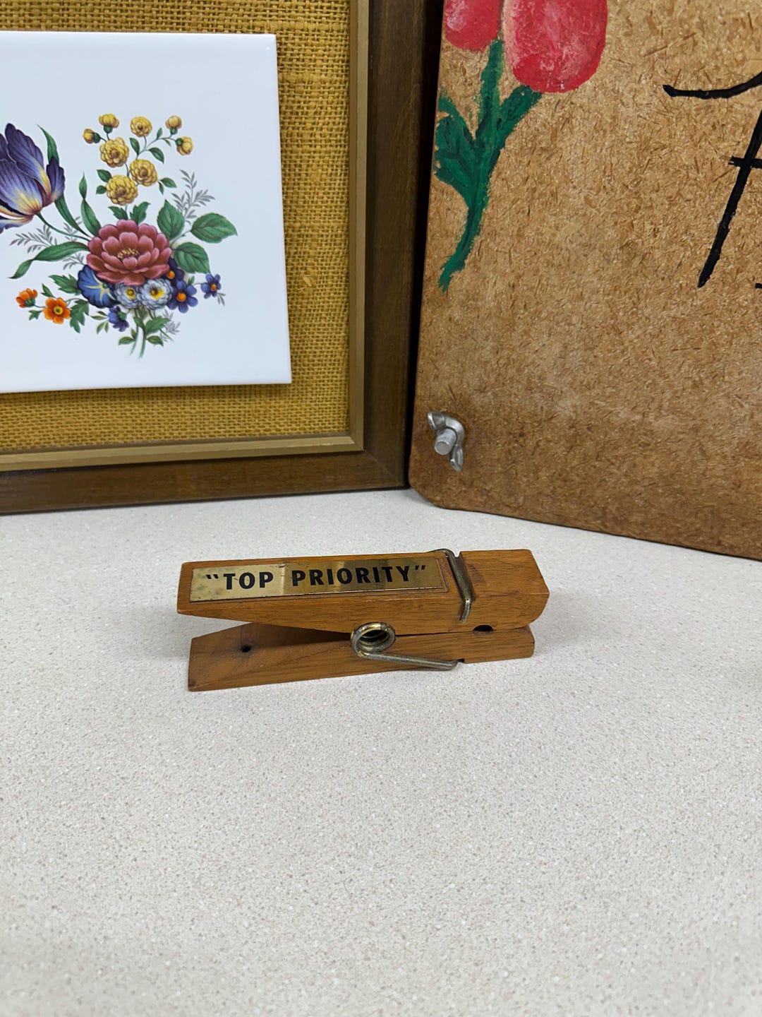 Vintage Clothespin Clip Wall Hanging Top Priority Notes Wood Clip - Etsy