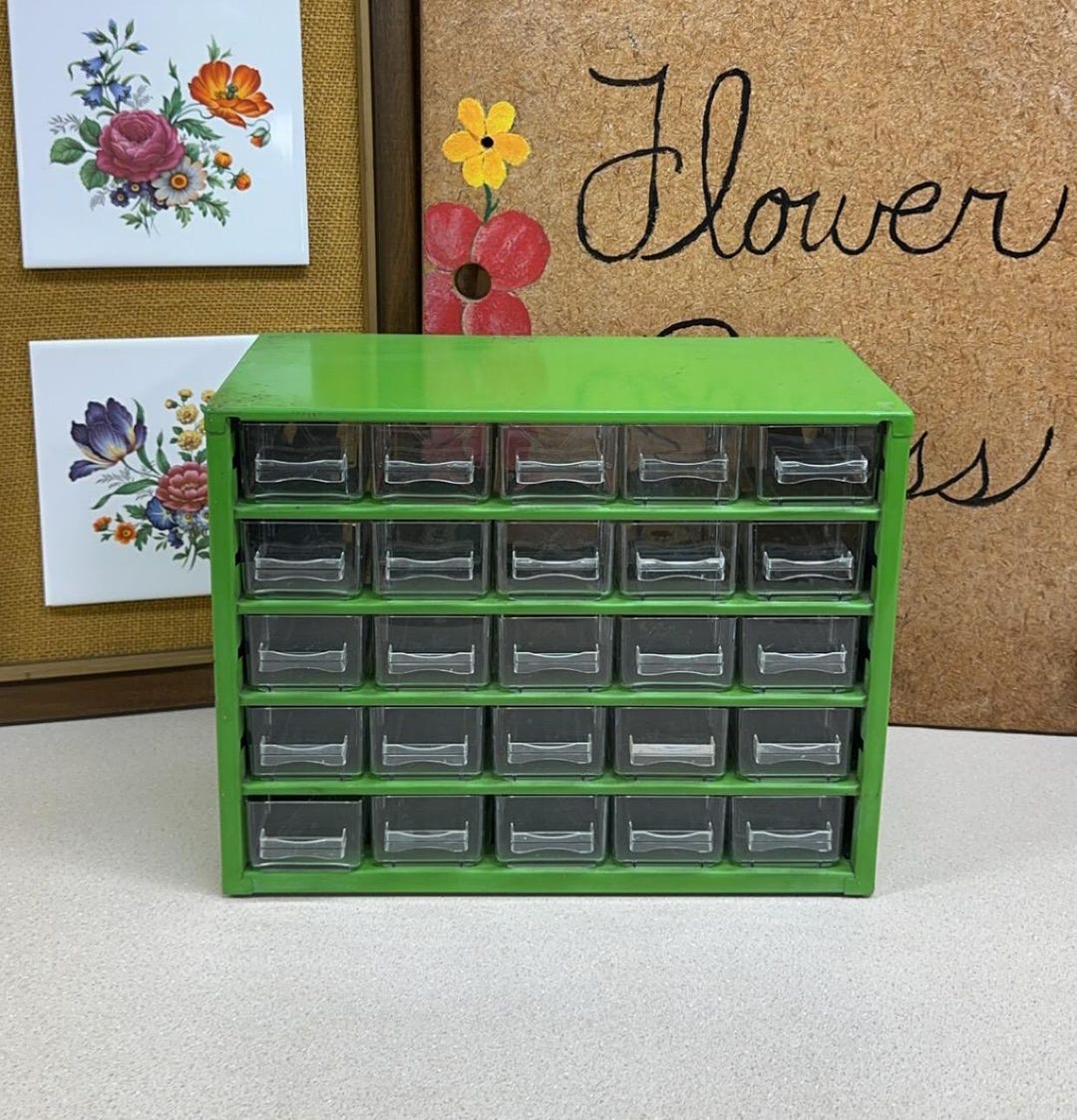 Vintage Organizer Drawers/toolbox/ Green/ Raaco Metal /45 Drawer /retro ...