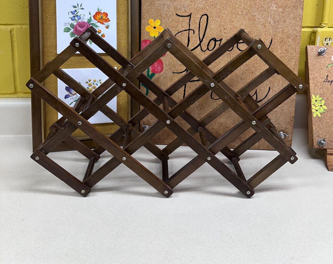 Vintage Wooden Wine Rack: Retro Home Decor, Holds 8 Bottles - Etsy
