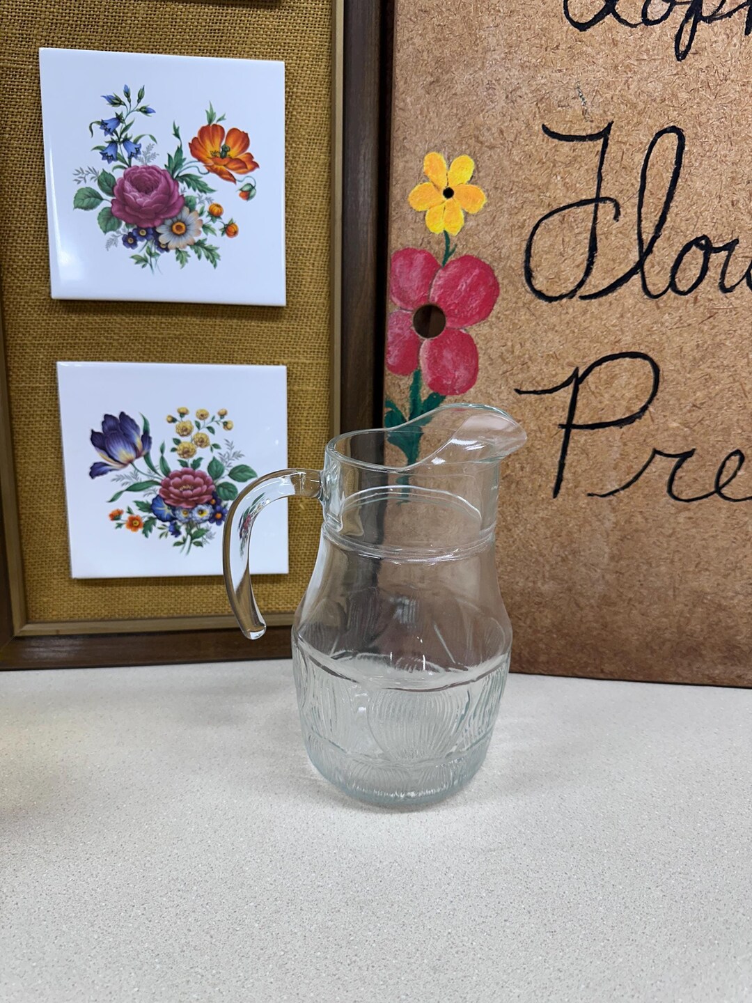 Vintage Pitcher Clear Arcoroc France Kitchen Farmhouse Decor - Etsy