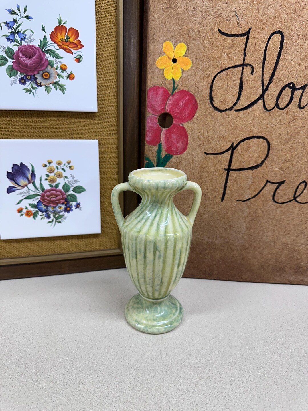 Vintage Vase Floral Arrangement Tablescape Farmhouse Decor Cottagecore ...