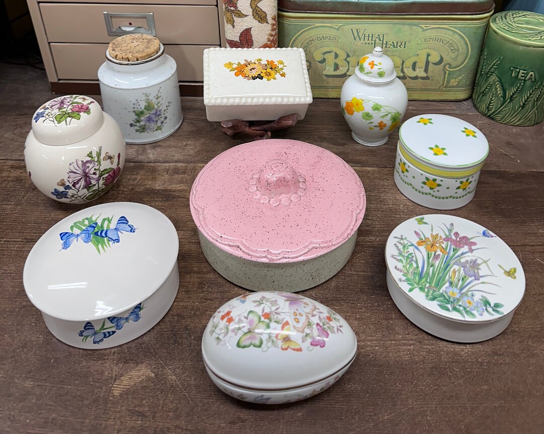 Vintage Dishes With Lids Storage Home Decor Floral Decor Your Choice - Etsy