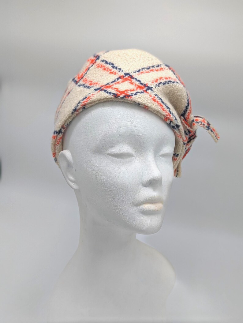 IVORY PLAID BERET, Couture Beret, Elegant Wool Hat - Etsy