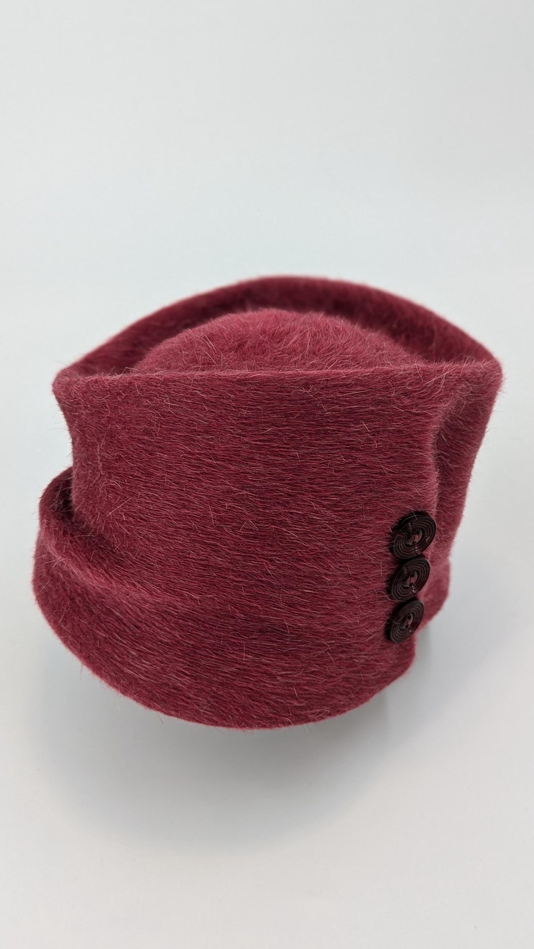 BURGUNDY FELT HAT, Free Form Hat, Melusine Felt Hat, Toque Hat - Etsy