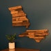State Sign Wooden Home State Wall Art Wood State Cutout Rustic State ...