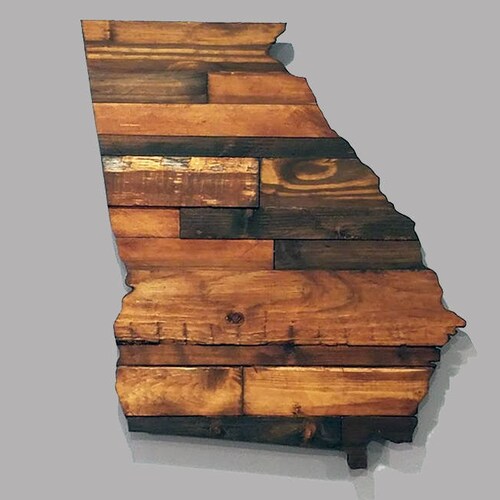 Georgia Rustic Wood State Cut Out Wood Art Sign Georgia Wood | Etsy