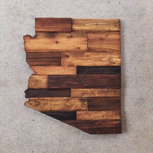 Arizona Rustic Wood State Cut Out, Wood Art Sign, Arizona Wood Sign ...
