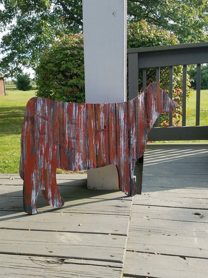 Cow Decor Rustic Cow Farm Art Heifer Wood Heifer Heifer | Etsy