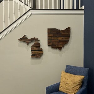State Sign Wooden Home State Wall Art Wood State Cutout Rustic State ...