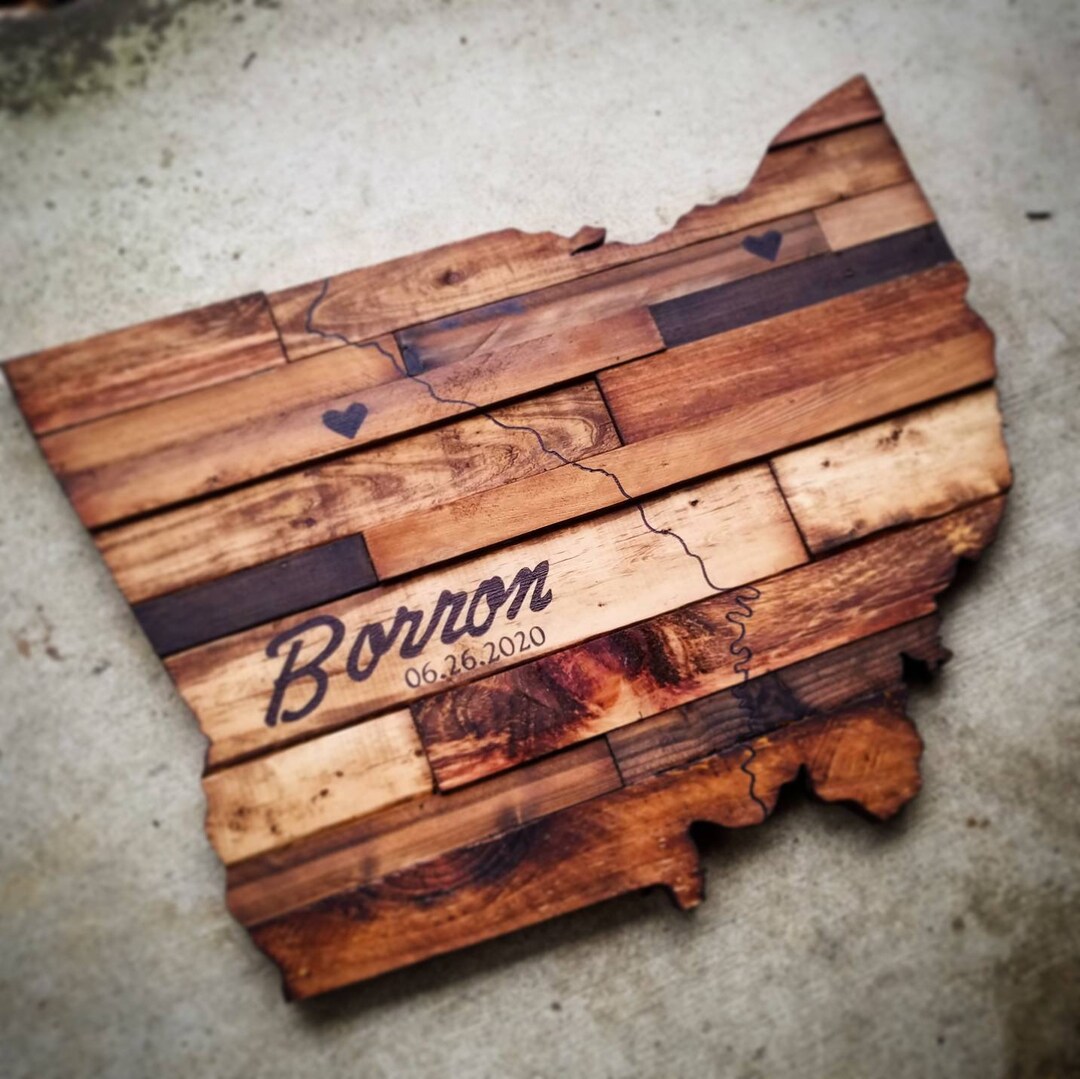 Wood State, Wedding Guest Book, Rustic Wedding Guest Book, 2 State ...