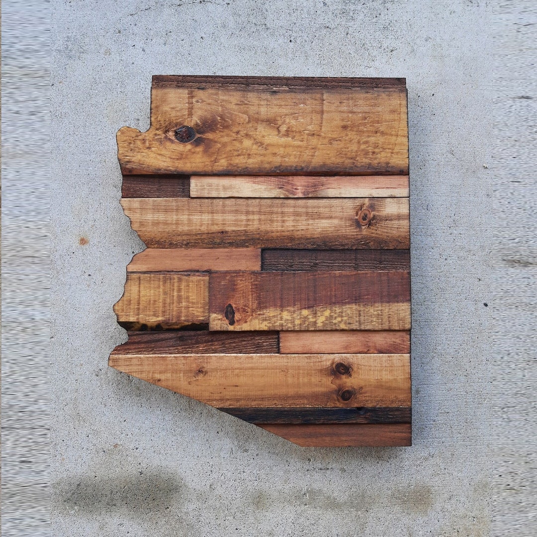 Arizona Rustic Wood State Cut Out, Wood Art Sign, Arizona Wood Sign ...