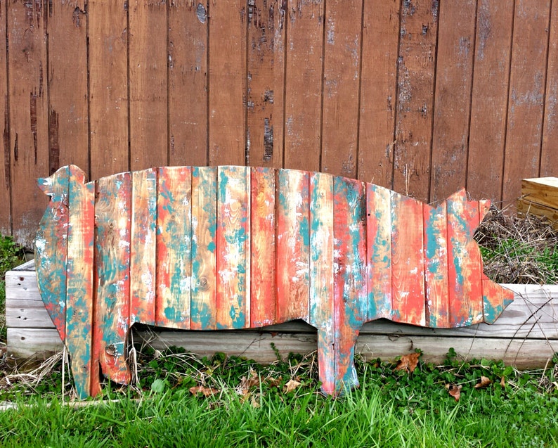 Pig Rustic Wood Cut Out, Wooden Pig Outline, Rustic Pig, Large Pig, Pig ...