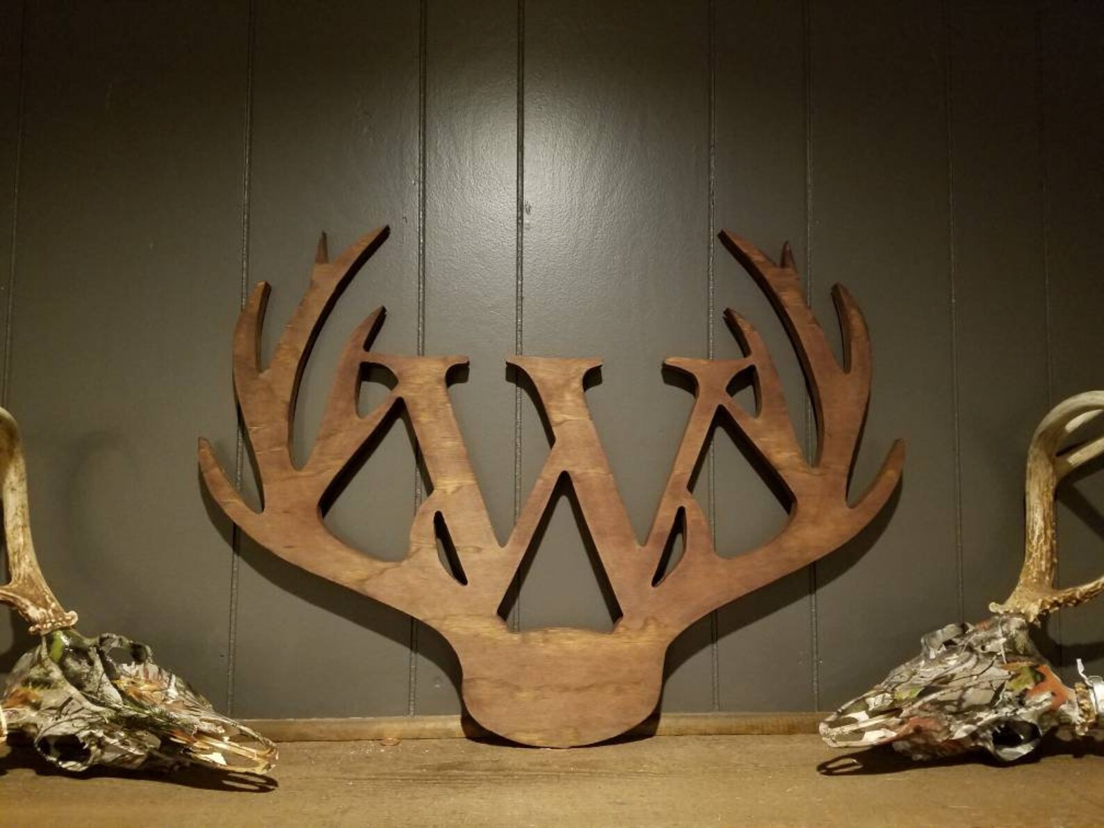 Antler Monogram Antlers Wood Monogram Stag Monogram Sign - Etsy