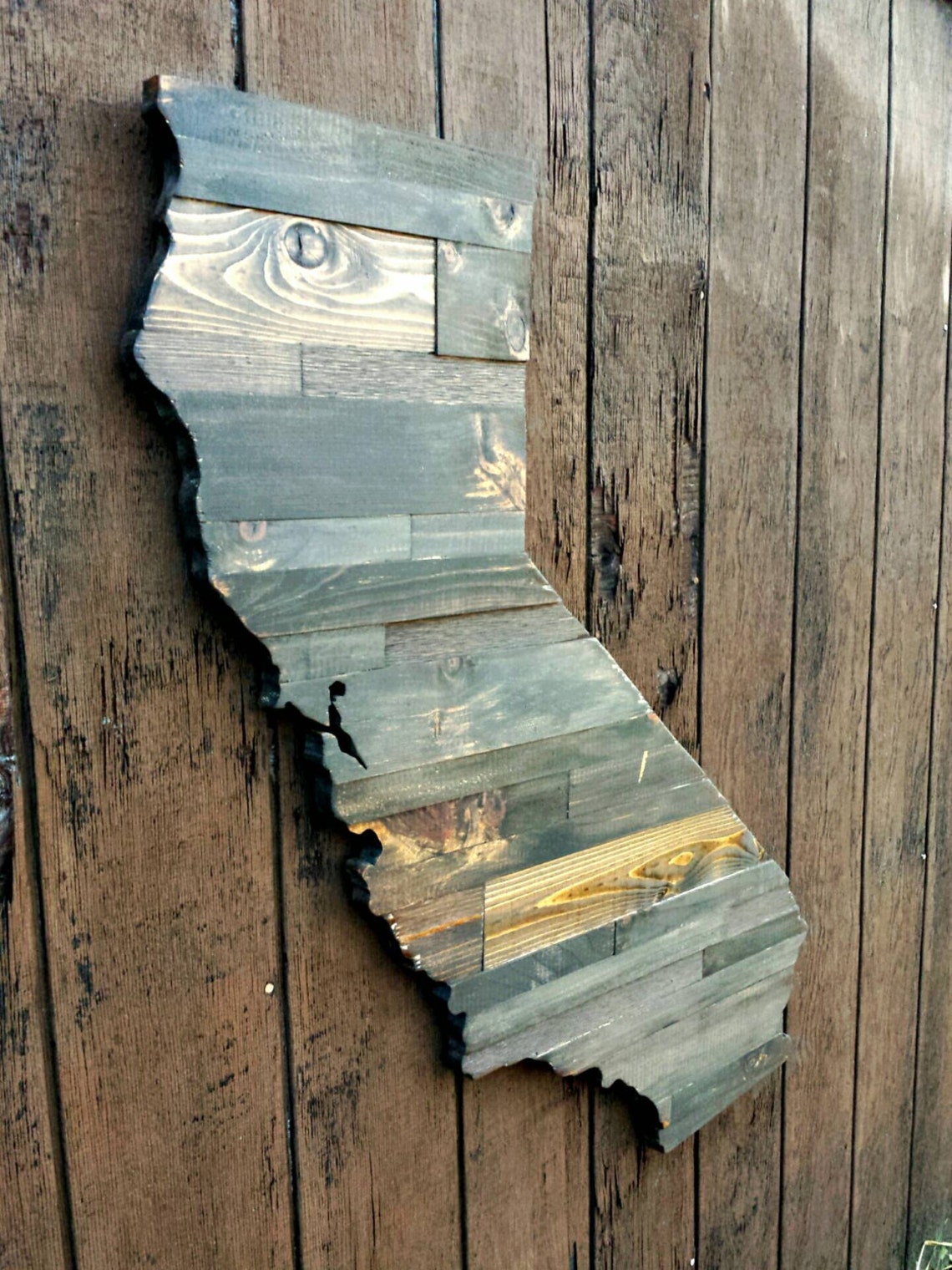 California Rustic Wood State Cut Out Wood Art Signcalifornia - Etsy