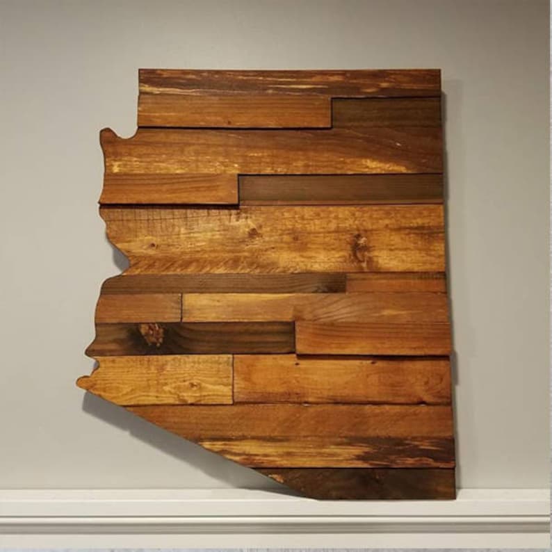 Arizona Rustic Wood State Cut Out Wood Art Sign Arizona Wood - Etsy