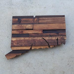 Connecticut Wood Sign, Connecticut Rustic Wood Sign, Wooden Connecticut ...