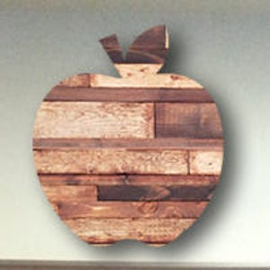 Apple, Wood Apple, Rustic Wood Apple, Wooden Apple Outline, Rustic ...