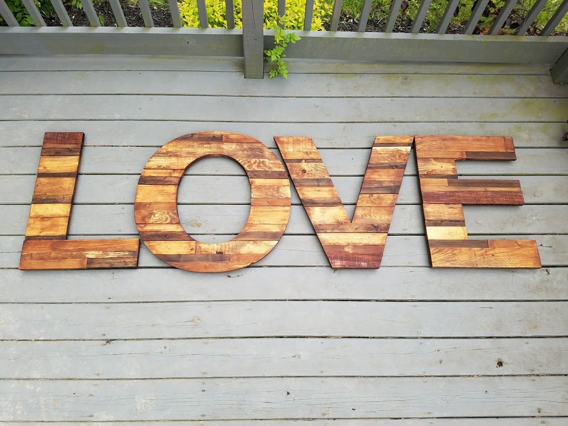 Love Wood Letters Love Rustic Wood Love Wooden Words | Etsy