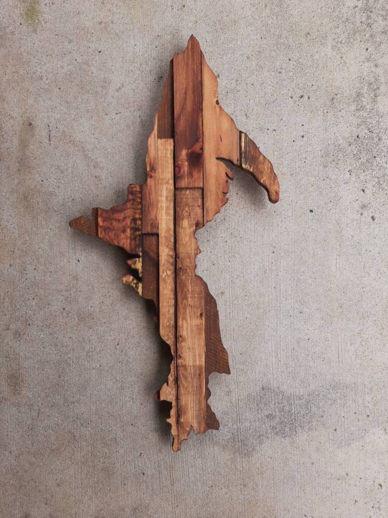 Michigan Rustic Wood State Cut Out Wooden Michigan State - Etsy