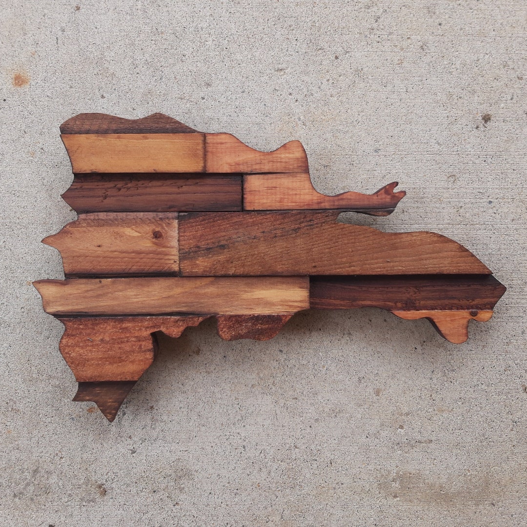 Dominican Republic Rustic Wood State Cut Out, Dominican Republic Sign ...