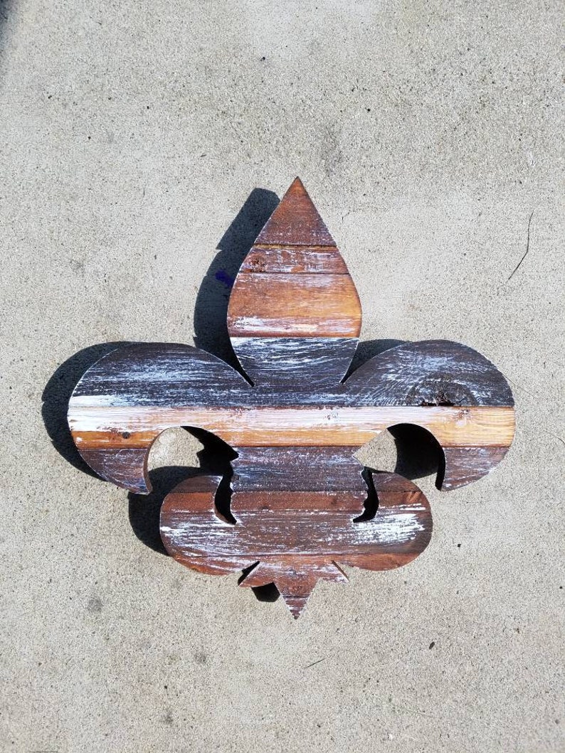 Fleur De Lis, Fleur De Lis Wood Sign, Rustic Wood Sign, Reclaimed Wood ...