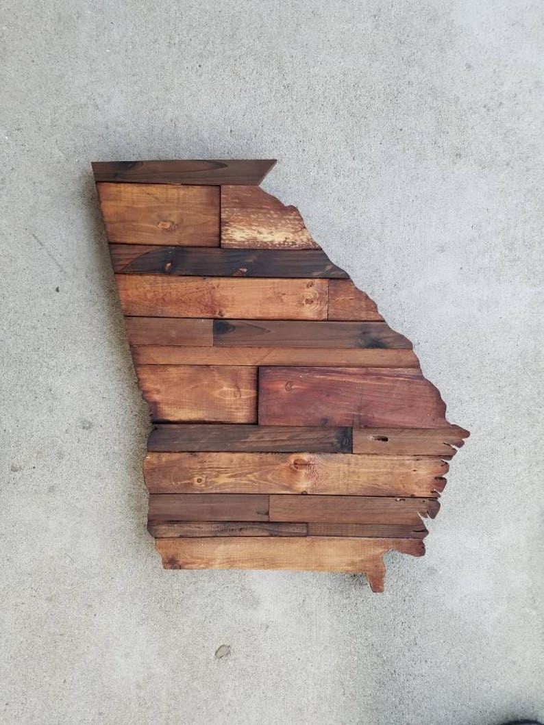 Georgia Rustic Wood State Cut Out Wood Art Sign Georgia Wood - Etsy