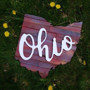 Ohio Sign, Script Ohio, Ohio State, Ohio Wood Sign, Ohio Art, Scarlet ...