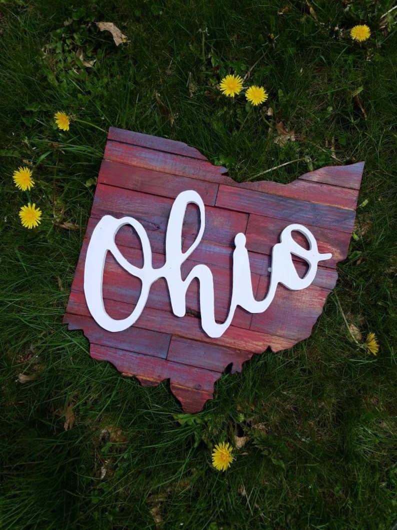 Ohio Sign Script Ohio Ohio State Ohio Wood Sign Ohio art | Etsy