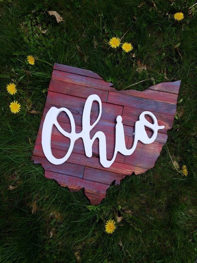 Ohio Sign Script Ohio Ohio State Ohio Wood Sign Ohio art | Etsy