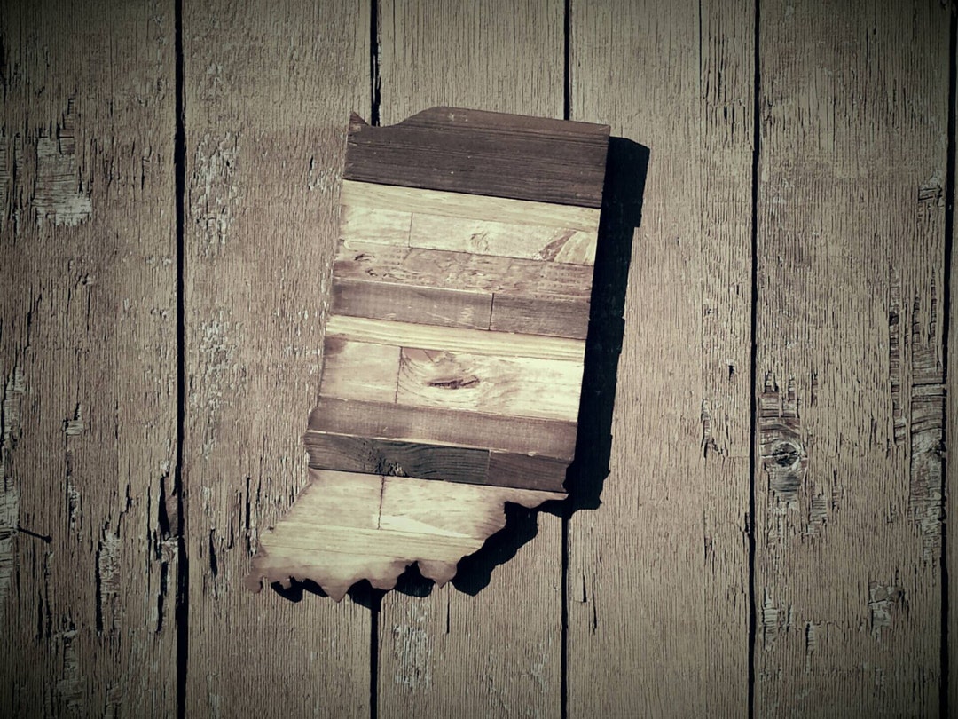 Indiana Wood Sign, Indiana Rustic Wood State Cutout, Indiana Wood Sign ...