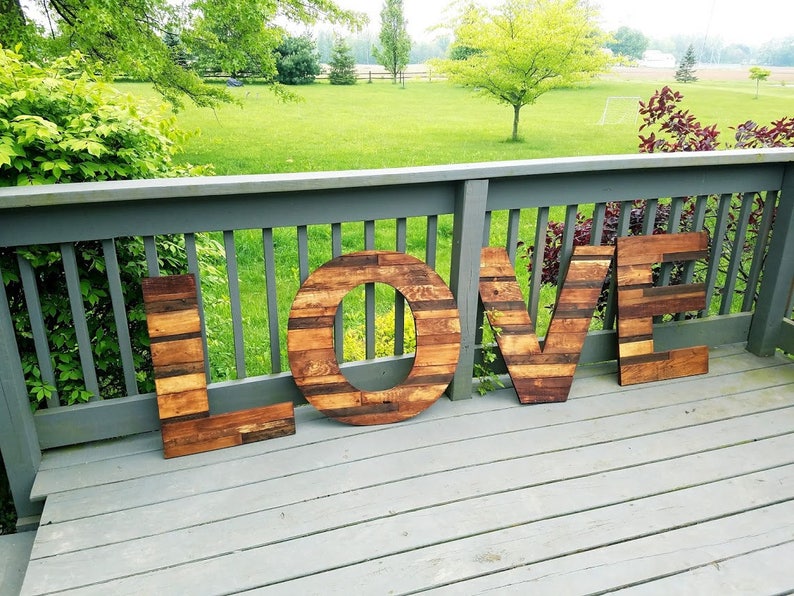Love Wood Letters Love Rustic Wood Love Wooden Words | Etsy