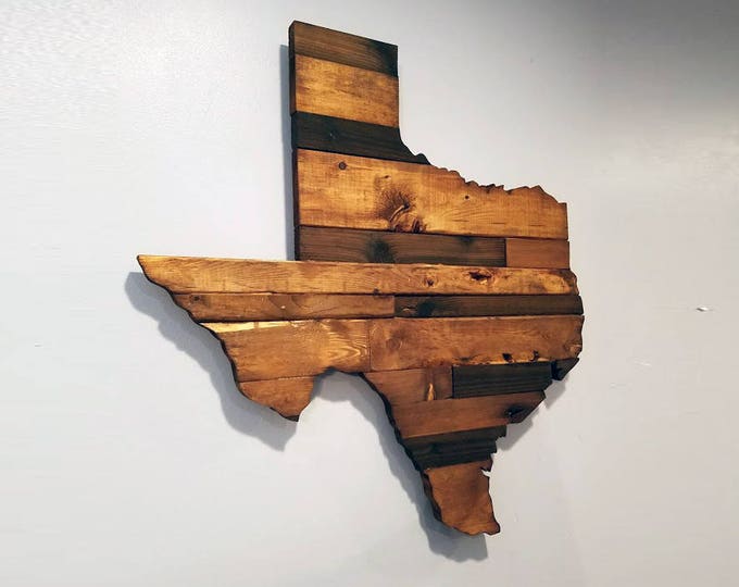 Texas Rustic Wood State Cut Out Wooden Texas Sign Rustic | Etsy