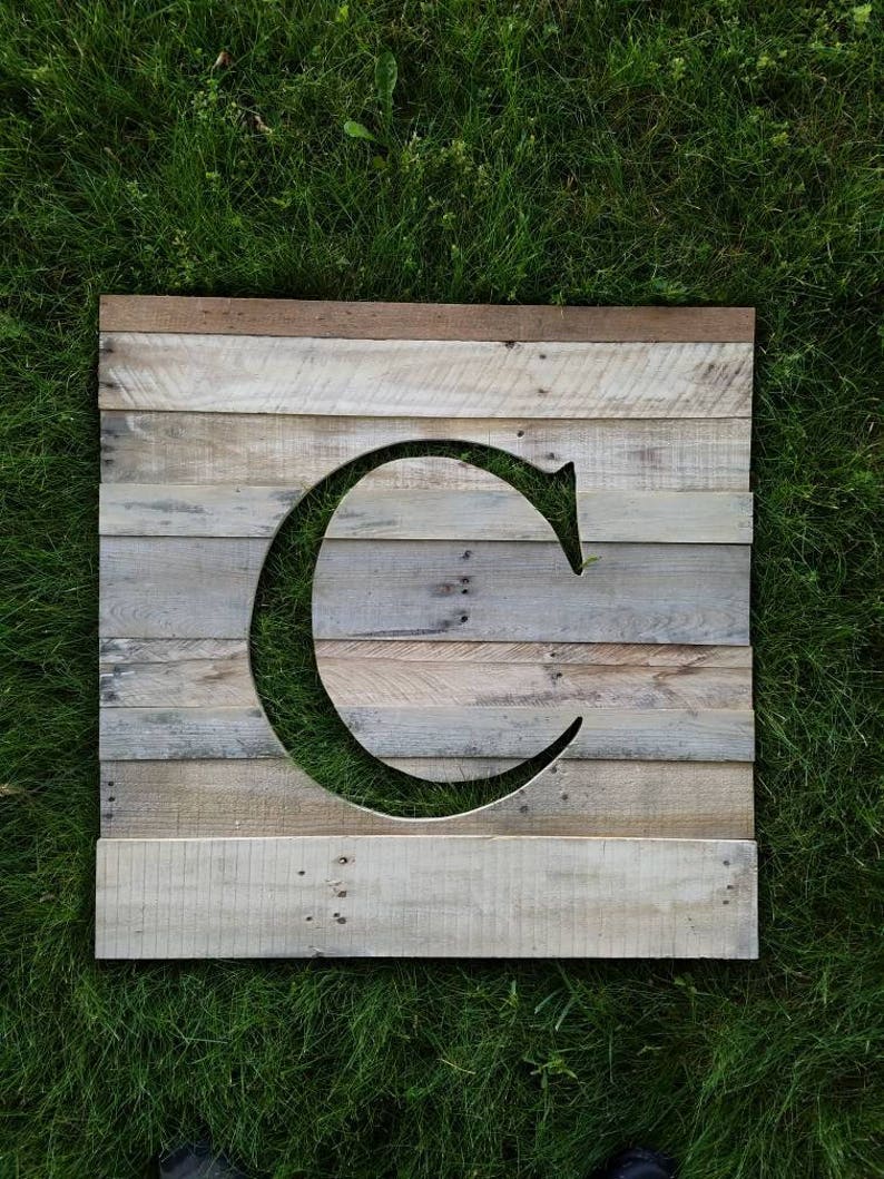Large Wood Letter Monogram Rustic Letter Cutout Custom - Etsy