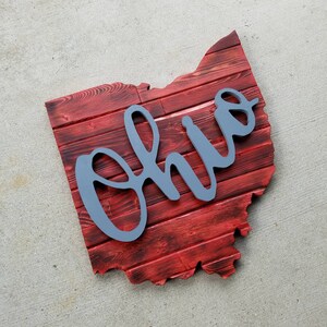 Ohio Sign, Script Ohio, Ohio State, Ohio Wood Sign, Ohio Art, Scarlet ...