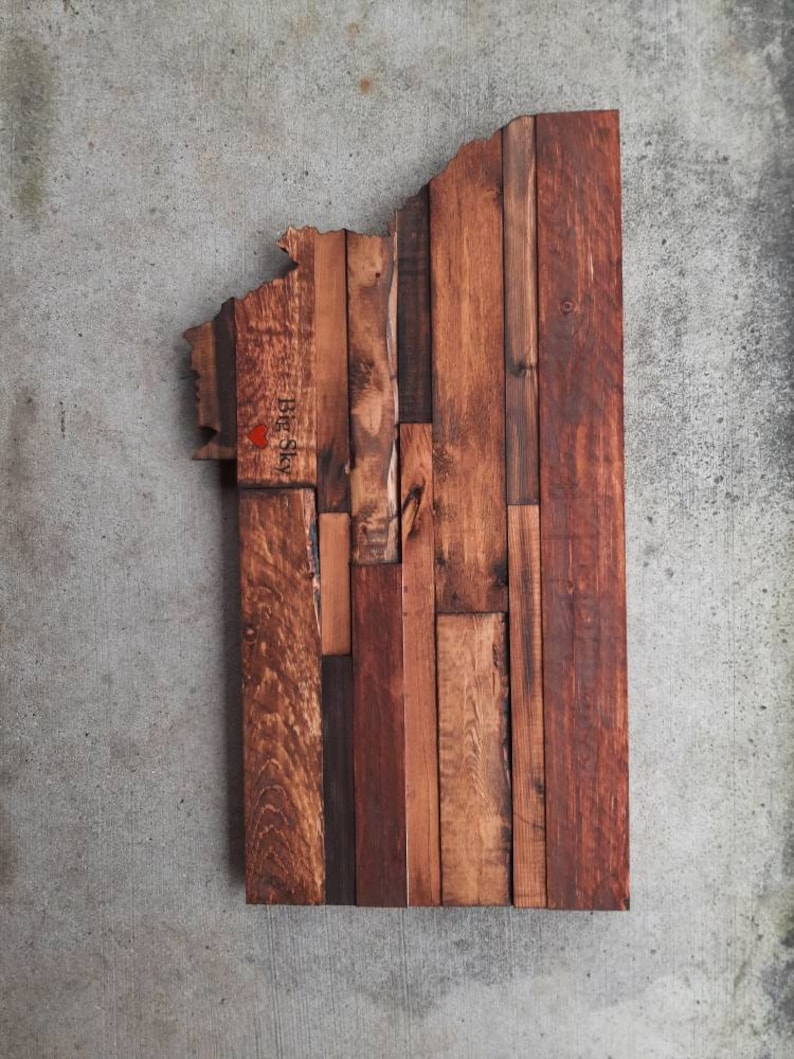 Montana Rustic Wood State Cut Out, Montana Wood Art Sign, Montana Wood ...