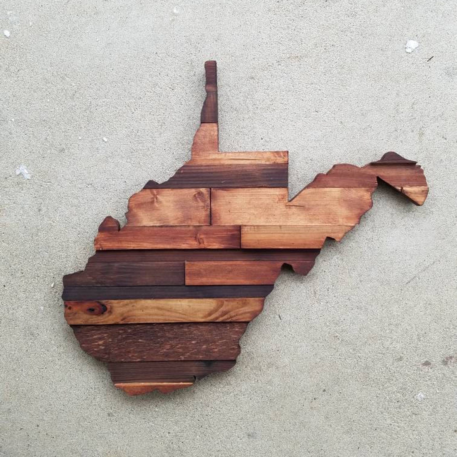 West Virgina Rustic Wood State Cut Out, Wood Art Sign, West Virginia ...