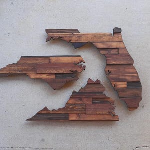State Sign Wooden Home State Wall Art Wood State Cutout Rustic State ...