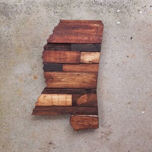 Mississippi Rustic Wood State Cut Out, Wooden Mississippi State Outline ...