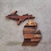 Michigan Rustic Wood State Cut Out, Wooden Michigan State Outline ...