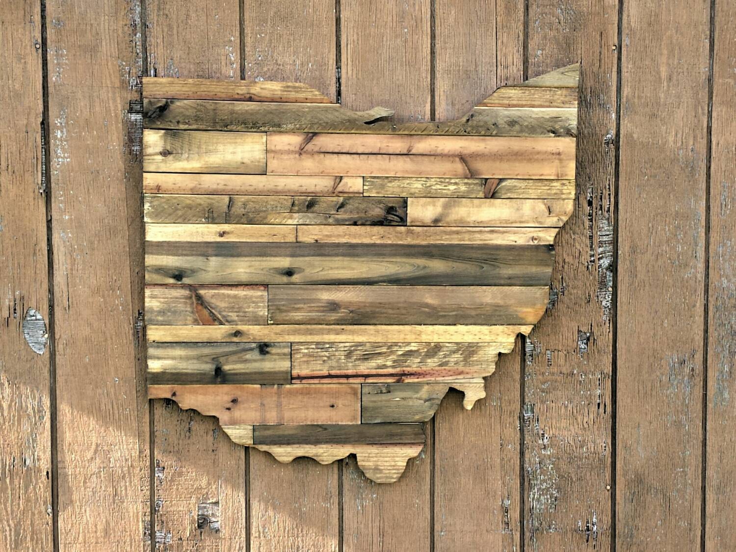 Ohio Rustic Wood State Cut Out Wood Art Sign Ohio Wood Sign | Etsy
