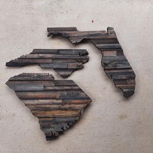 Dark Wood Rustic State Cut Out, Large State Cutout, Wood State Cutout ...