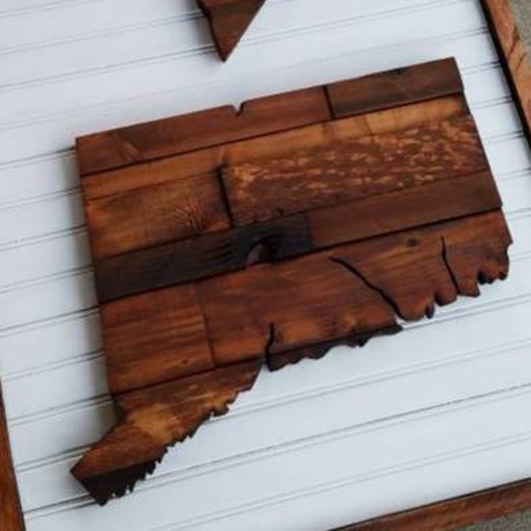 Connecticut Wood Sign, Connecticut Rustic Wood Sign, Wooden Connecticut ...