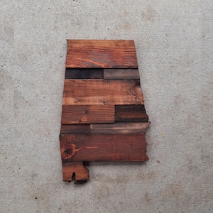 Alabama Wood Sign, Alabama Rustic Wood Sign, Wooden Alabama State ...