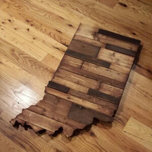 Indiana Wood Sign, Indiana Rustic Wood State Cutout, Indiana Wood Sign ...
