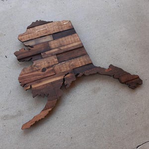 Alaska Rustic Wood Cut Out, Alaska Sign, Alaska Decor, Rustic Home ...