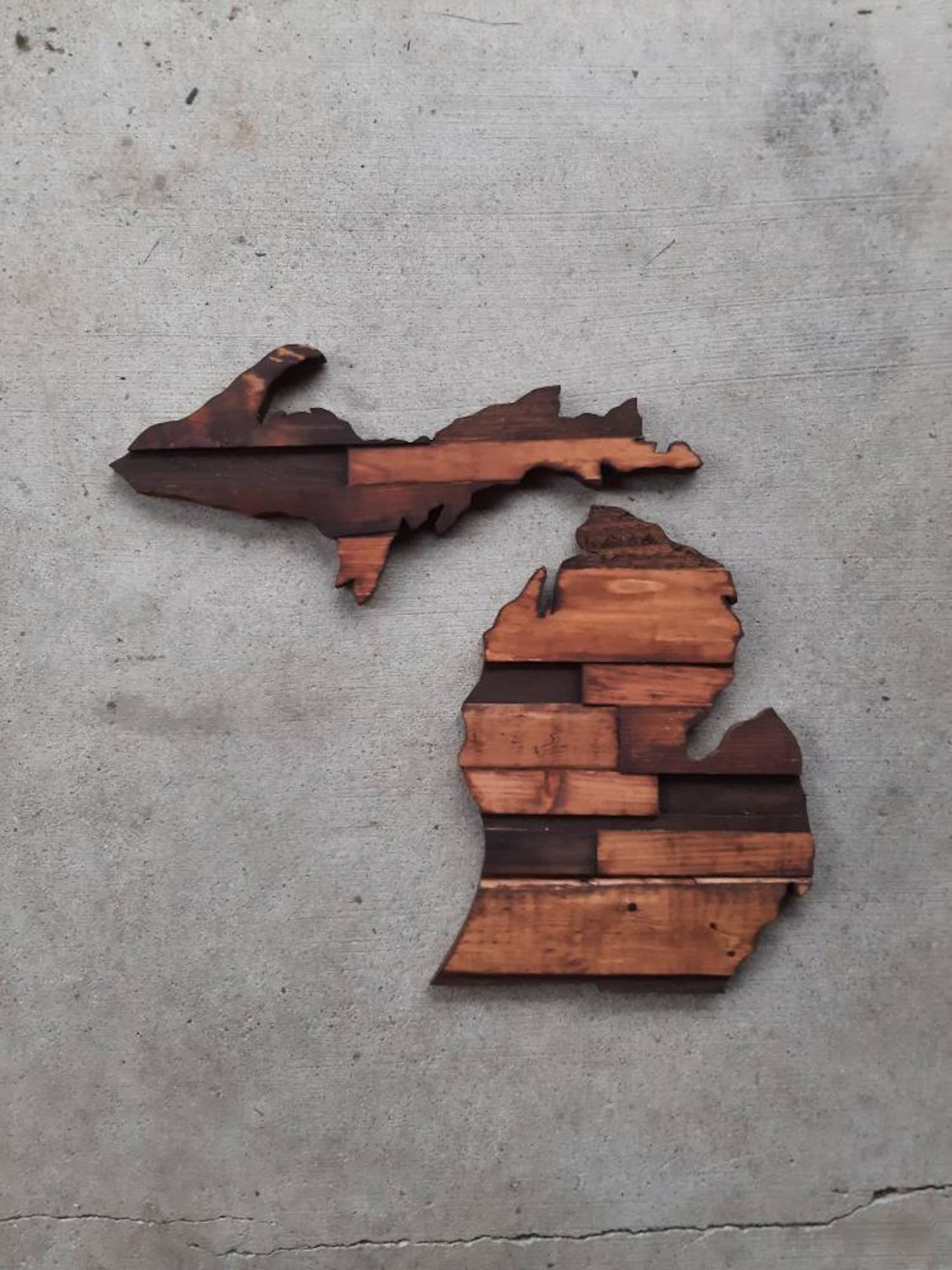 Michigan Rustic Wood State Cut Out, Wooden Michigan State Outline ...